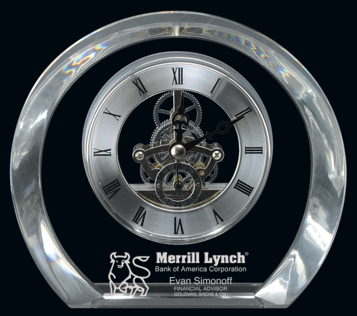 "Tiffany Clock" Crystal Award – Manhattan Trophies