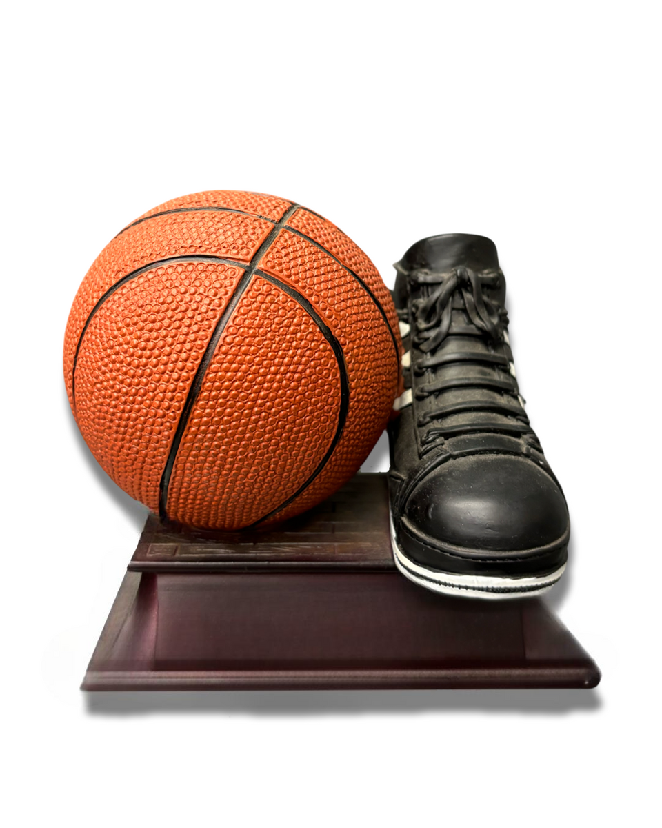 "Ball & Shoe" Basketball Trophy – Manhattan Trophies