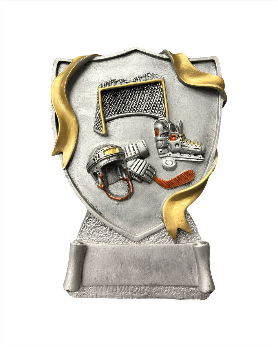 "Gold Ribbon, Shield" Hockey Trophy – Manhattan Trophies